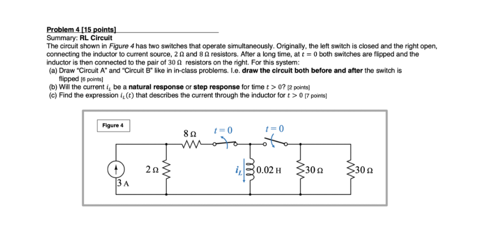 Solved Problem 4[15 points] Summary: RL Circuit The circuit | Chegg.com