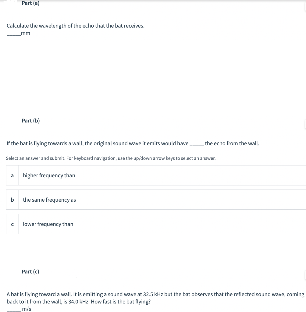 Solved Bat sonar Returning sound waves When an echolocating | Chegg.com