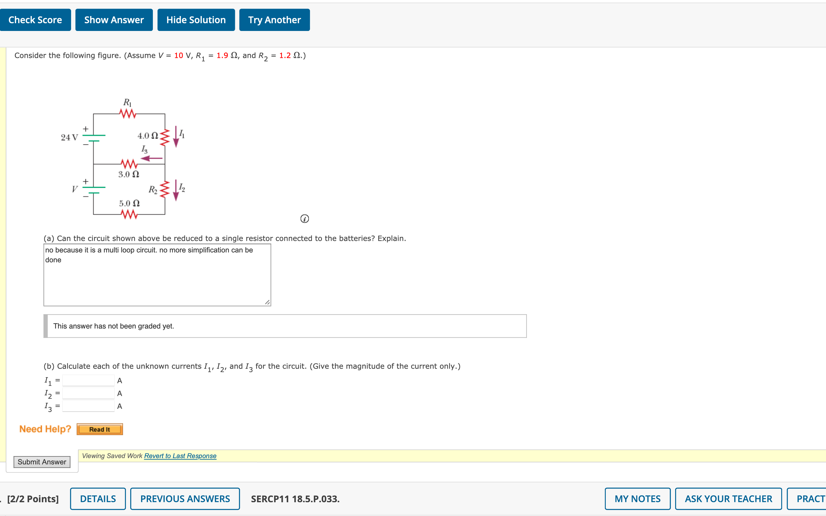 Solved Consider the following figure. (Assume V = 10 V, R1 = | Chegg.com