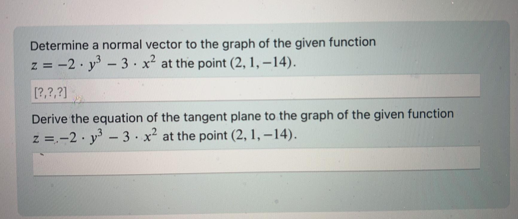 Solved Determine a normal vector to the graph of the given | Chegg.com