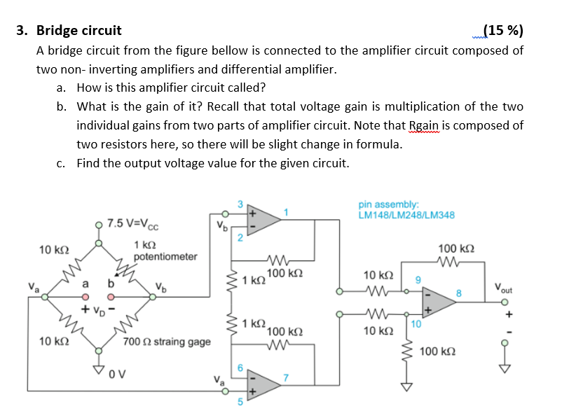 Solved w 3. Bridge circuit (15%) A bridge circuit from the | Chegg.com