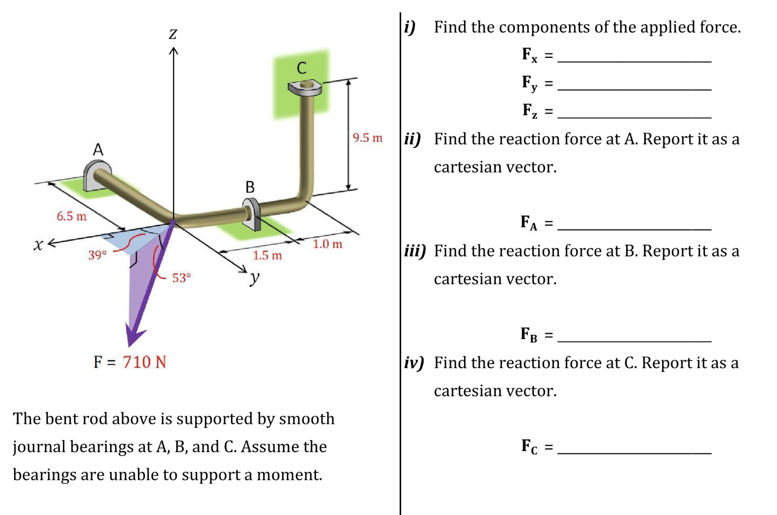 Solved i) ﻿Find the components of the applied | Chegg.com