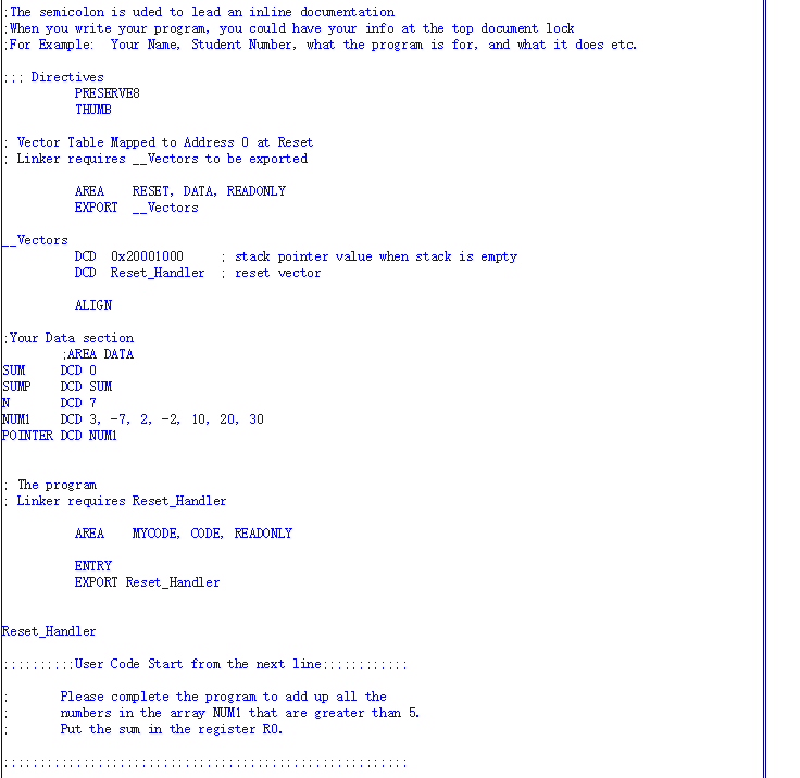 Write an ARM assembly language program AddGT.s to add | Chegg.com