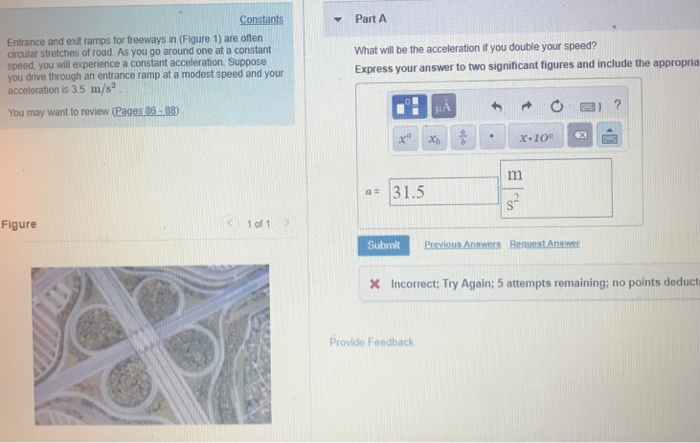 Solved Constants Part A Entrance and exit ramps for | Chegg.com