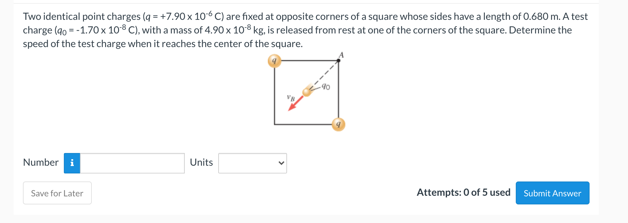 Solved Two identical point charges (q = +7.90 x 10-6C) are | Chegg.com