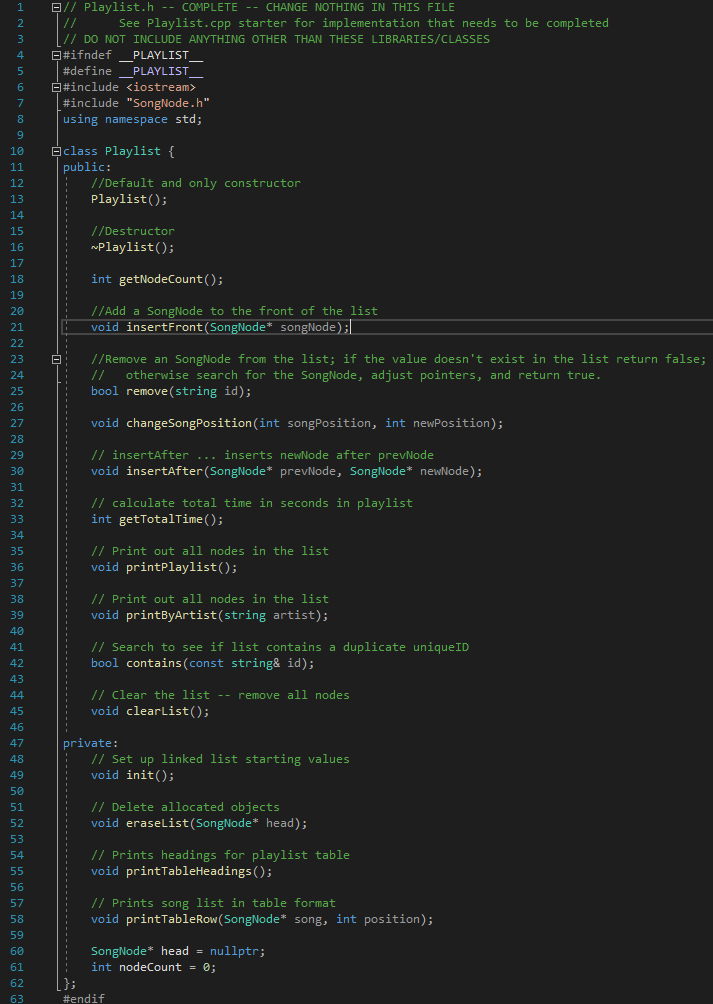 Solved CS255 - Project 02 - Playlist Description and | Chegg.com