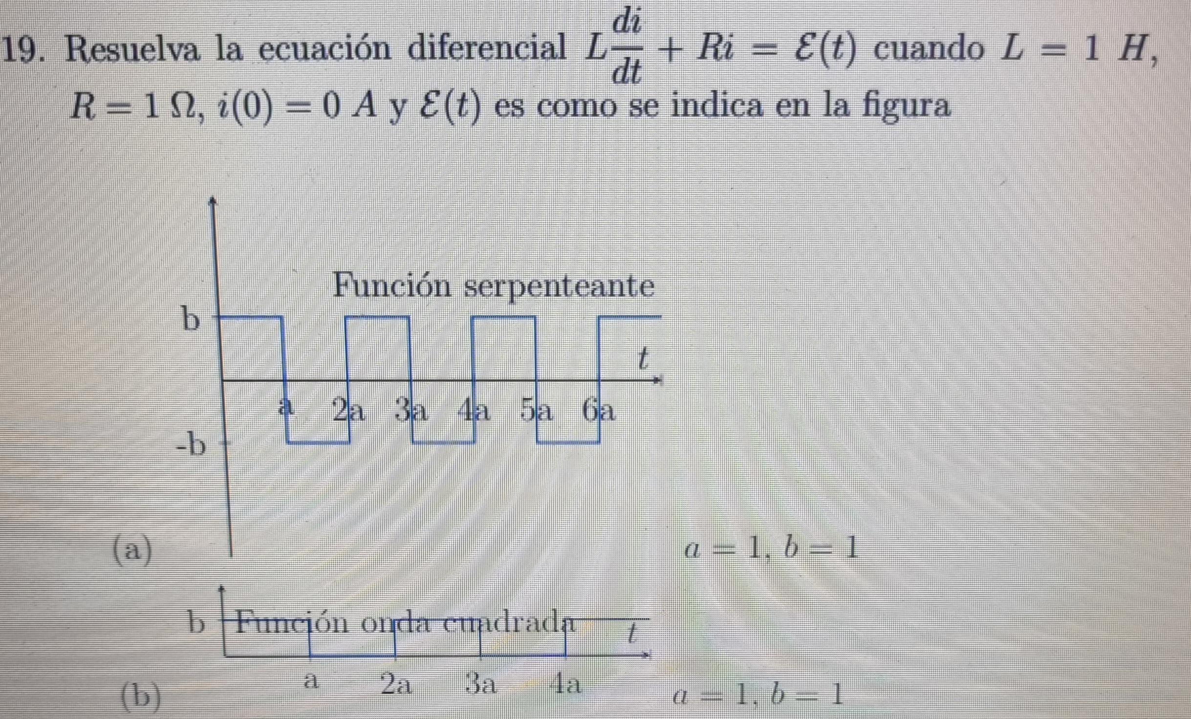 Solved Resuelva la ecuación diferencial L di/dt + Ri = E(t) | Chegg.com
