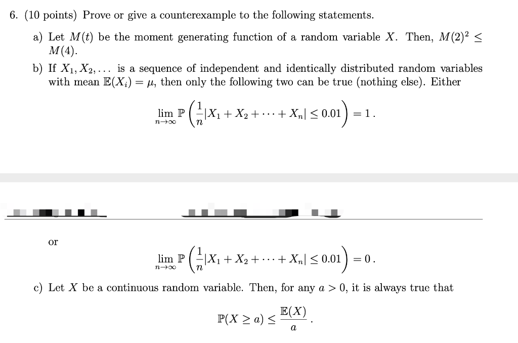 Solved 6. (10 points) Prove or give a counterexample to the | Chegg.com