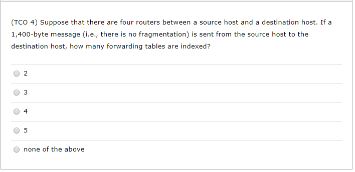Solved (TCO 4) Suppose that there are four routers between a | Chegg.com