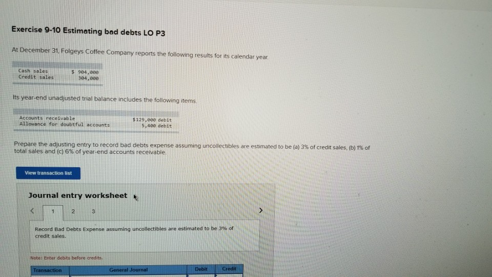 Solved Exercise 9-4 Direct write-off method LO P1 Dexter | Chegg.com