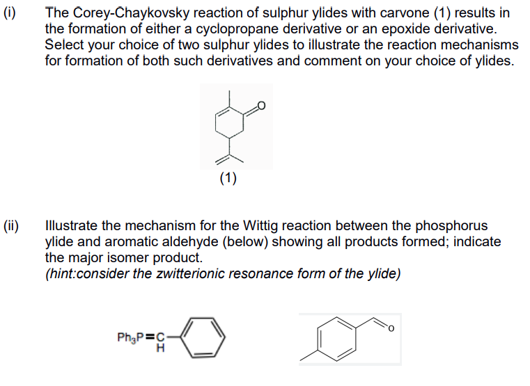 Solved The Corey-Chaykovsky reaction of sulphur ylides with | Chegg.com