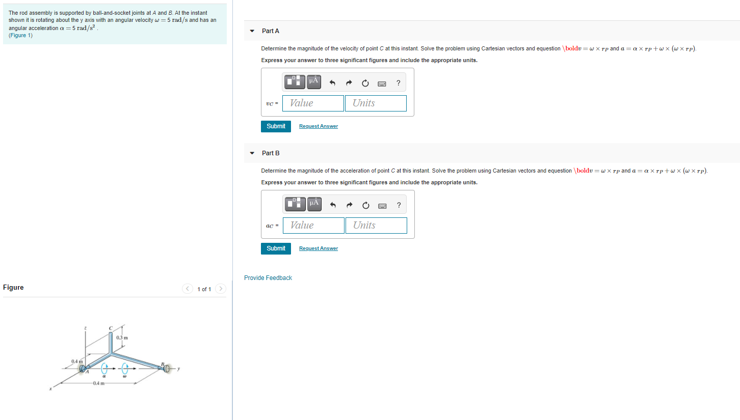 Solved rod assembly is supported by ball-and-socket joints | Chegg.com