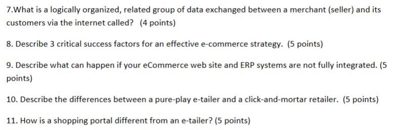 Solved 7.What is a logically organized, related group of | Chegg.com
