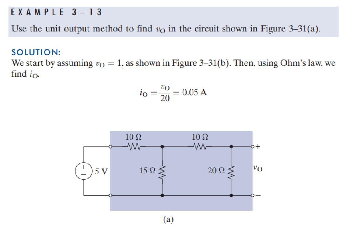 Solved EXAMPLE 3 - 13 Use the unit output method to find vo | Chegg.com