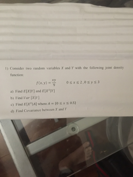 Solved Consider two random variables X and Y with the | Chegg.com