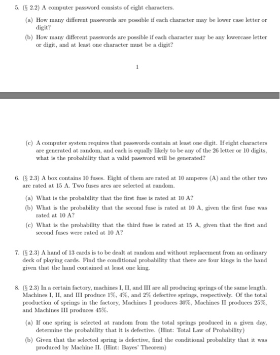 Solved 5. (8 2.2) A computer password consists of eight | Chegg.com