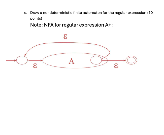 Solved c. ﻿Draw a nondeterministic finite automaton for the | Chegg.com