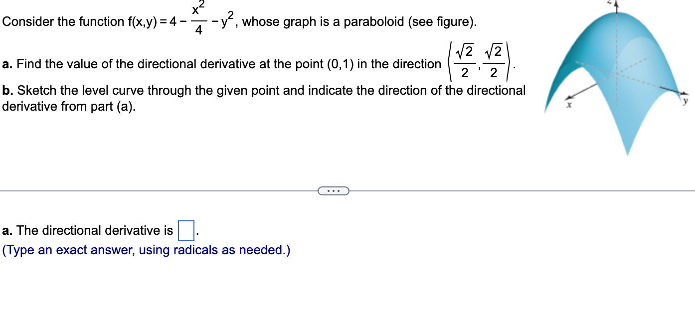 Solved Consider the function f(x,y)=4−4x2−y2, whose graph is | Chegg.com