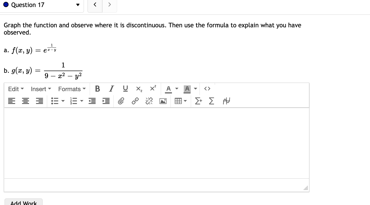 Solved Identify the line of discontinuity: | Chegg.com