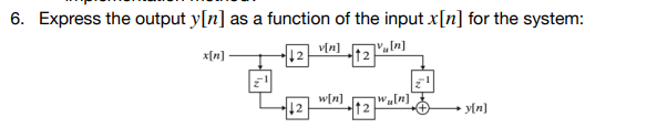 Solved 6. Express the output y[n] as a function of the input | Chegg.com