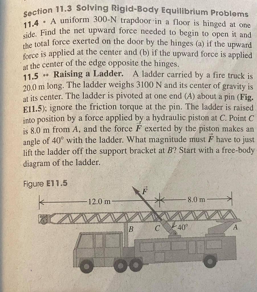 Solved 11.4 华些 11.5 Section 11.3 Solving Rigid-Body | Chegg.com