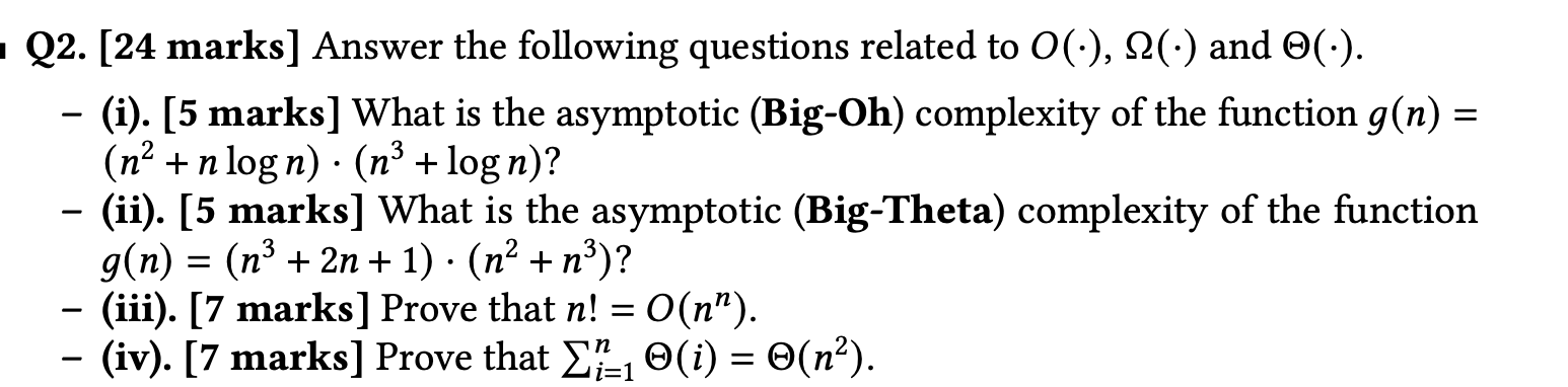Solved Q2. [24 marks] Answer the following questions related | Chegg.com