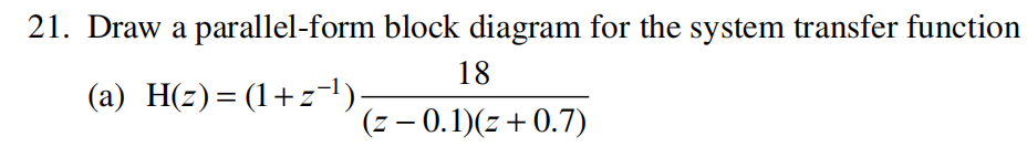 Parallel Form Block Diagram From Transfer Function Block Dia