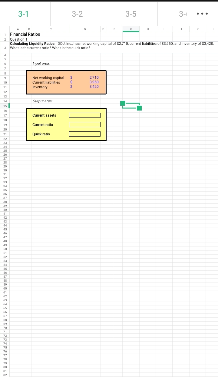 Solved C fil si SiRatios 3-1 3-2 3-5 Output area: | Chegg.com