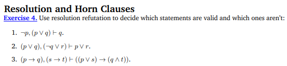 Solved Resolution and Horn Clauses Exercise 4. Use | Chegg.com