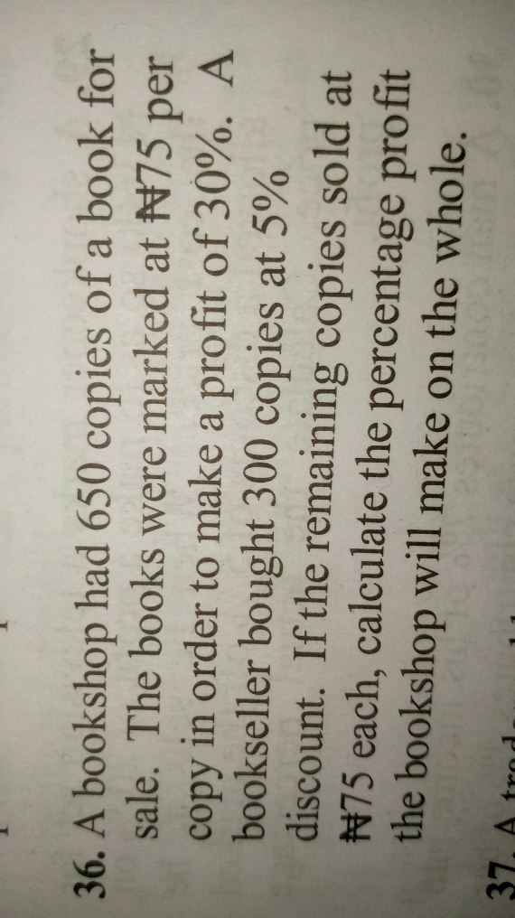 Solved 36. A bookshop had 650 copies of a book for sale. The | Chegg.com