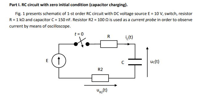 Solved PART 1 1. Plot uC(t), uR2(t) and iC(t) for circuit. | Chegg.com