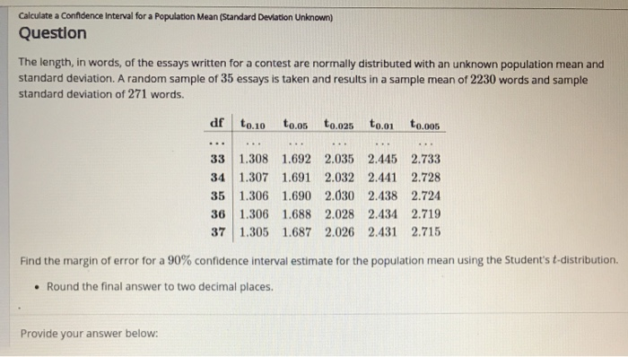 How To Calculate A Confidence Interval For A Population