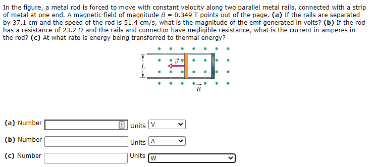 Solved In the figure, a metal rod is forced to move with | Chegg.com