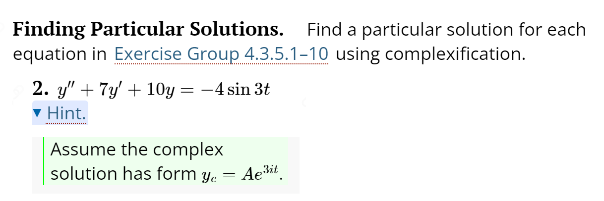 Solved Finding Particular Solutions. Find a particular | Chegg.com