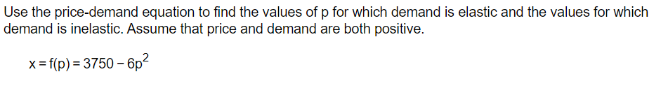 Solved Use the price-demand equation to find the values of p | Chegg.com