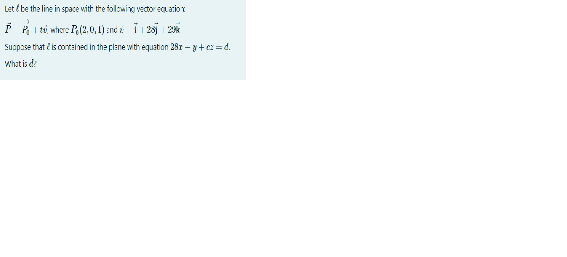 Solved Let l be the line in space with the following vector | Chegg.com
