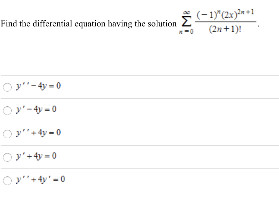 Solved Find the differential equation having the solution 2 | Chegg.com