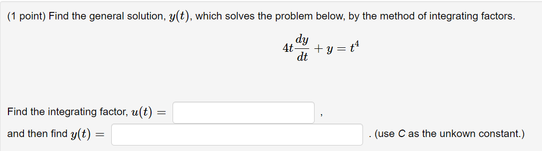 Solved Find the general solution, y(t), which solves the | Chegg.com