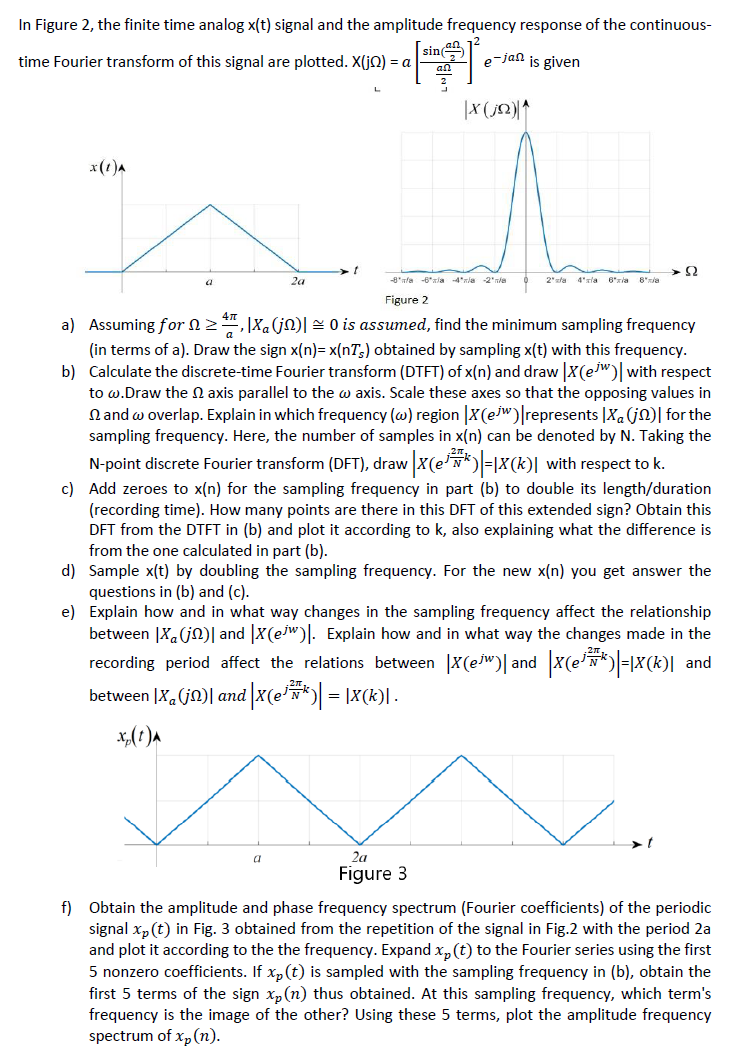 In Figure 2, the finite time analog x(t) signal and | Chegg.com