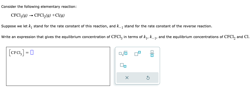 Solved Consider the following elementary reaction: | Chegg.com