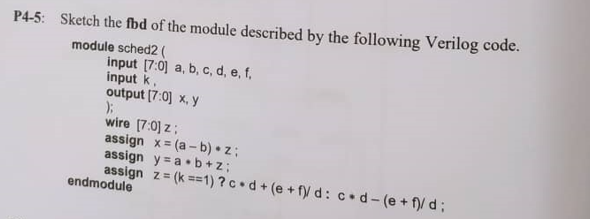 Solved P4-5: Sketch the fbd of the module described by the | Chegg.com