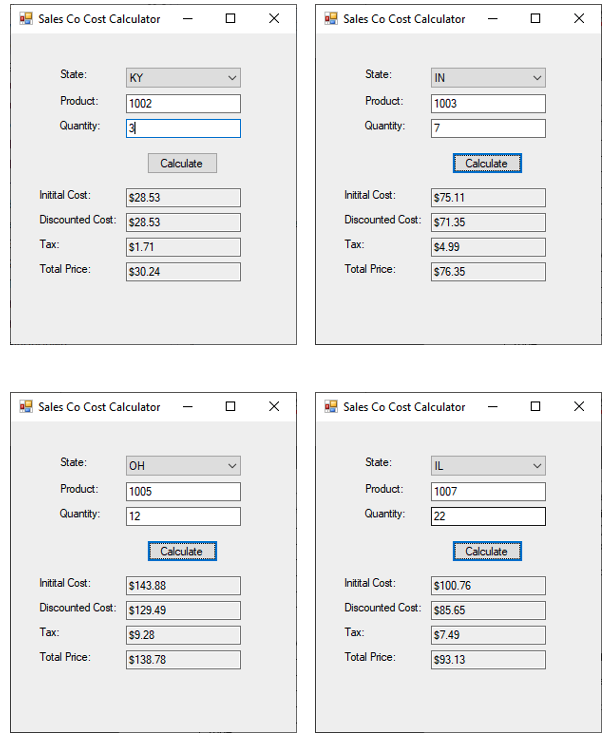 Solved Create a C# Windows Form Application using the | Chegg.com