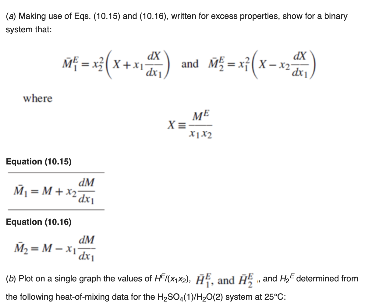 (a) Making use of Eqs. (10.15) and (10.16), written | Chegg.com