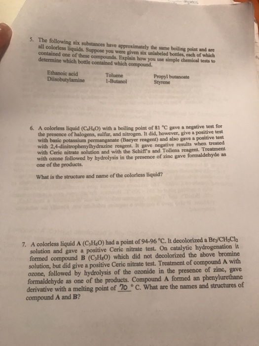 Solved Pretest 2 A colorlees liquid produced a eooty flame | Chegg.com