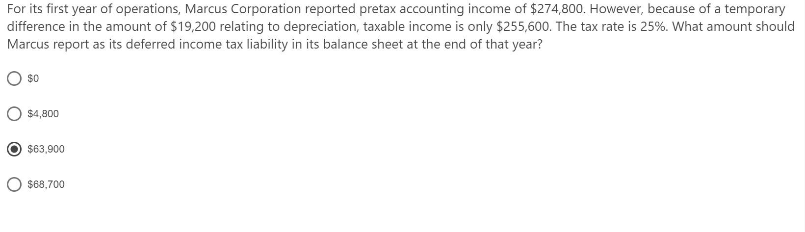 Solved For its first year of operations, Marcus Corporation | Chegg.com
