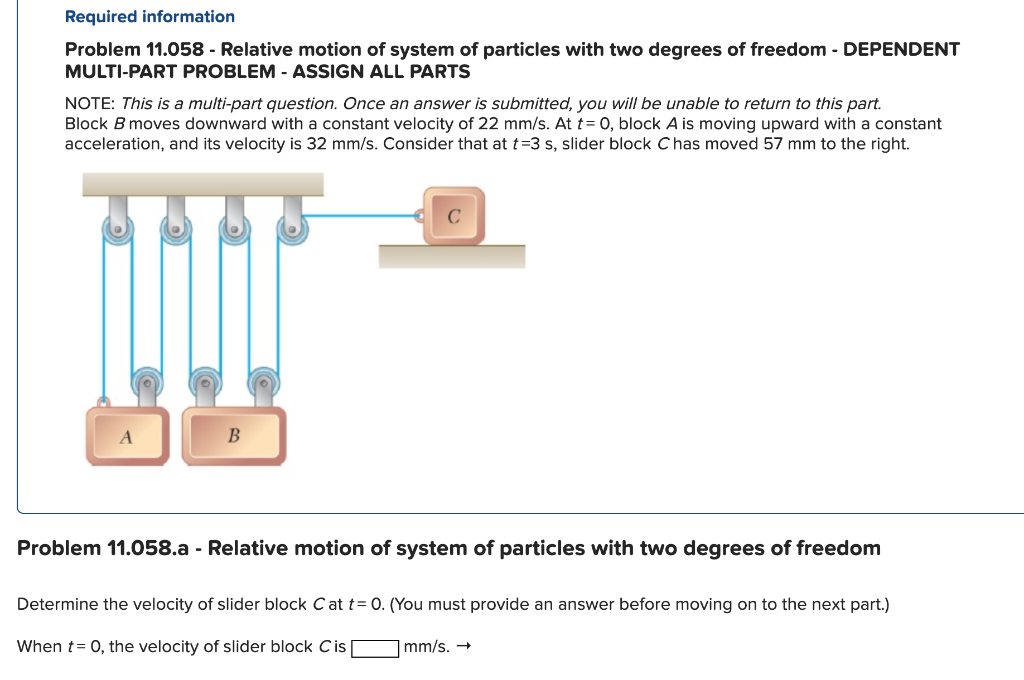 Solved Required information Problem 11.058 - Relative motion | Chegg.com