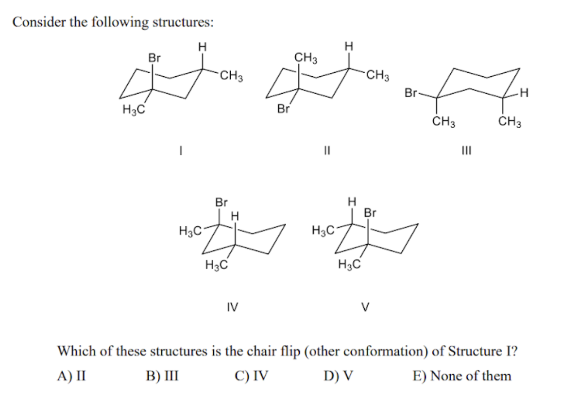 Solved Which of these structures is the chair flip (other | Chegg.com