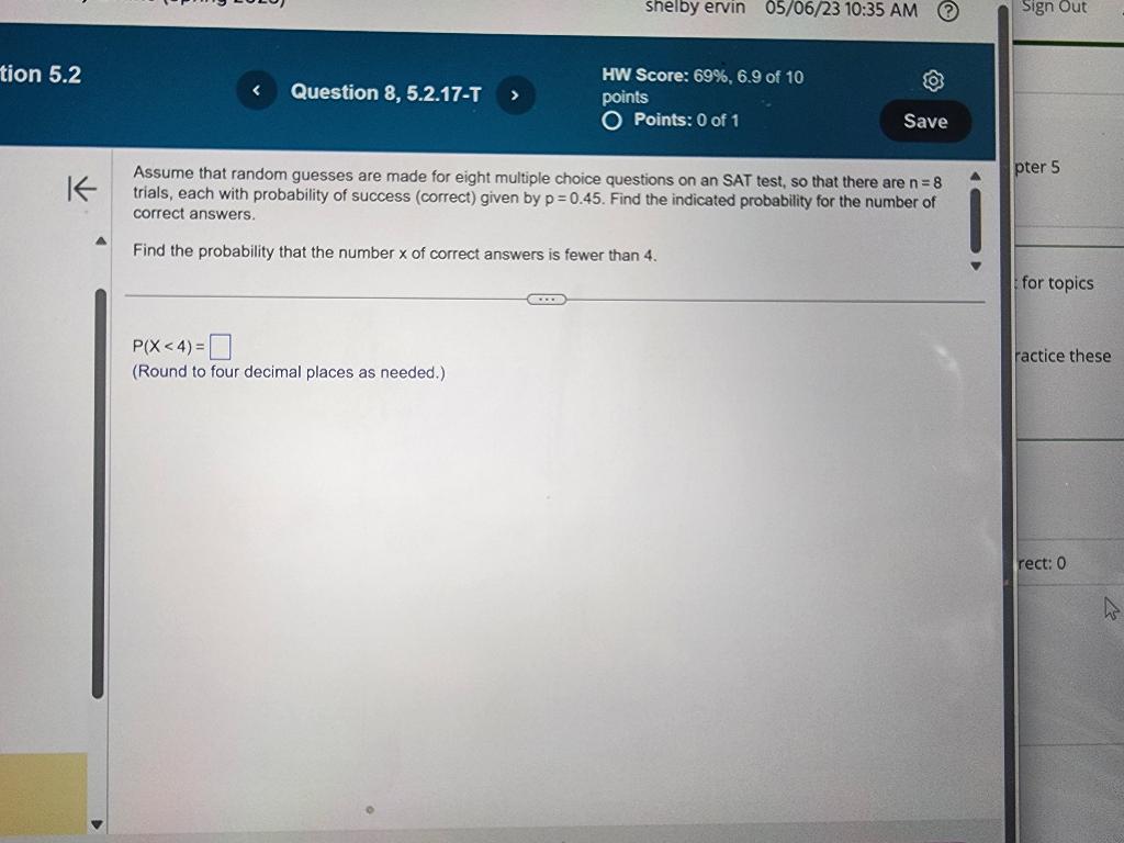 Solved Assume that random guesses are made for eight | Chegg.com