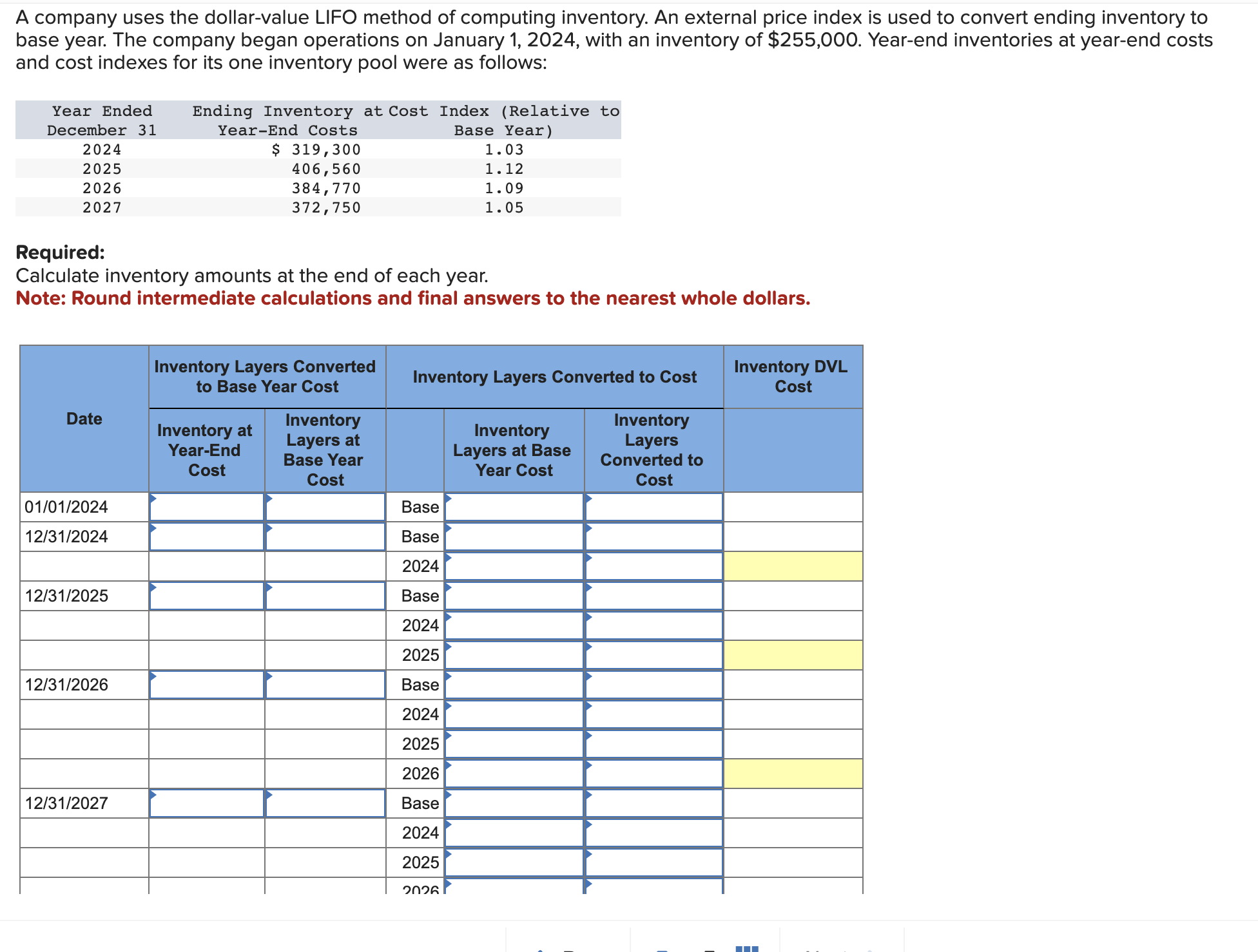 A company uses the dollar-value LIFO method of | Chegg.com
