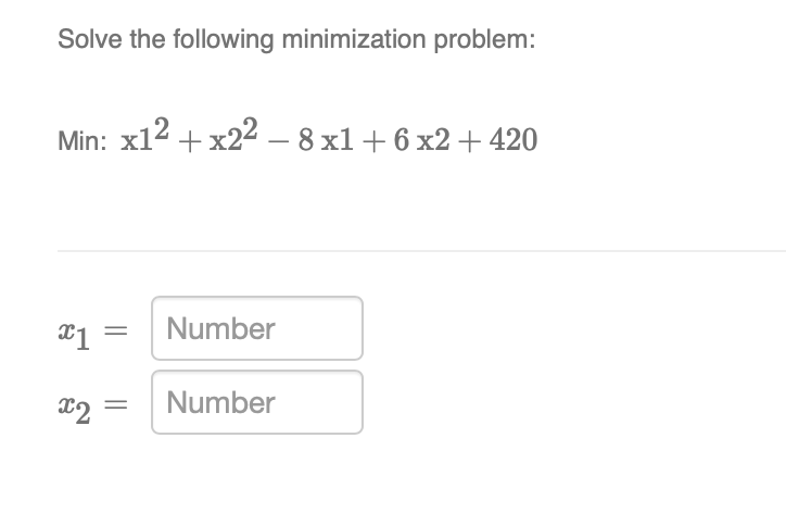 Solved Solve the following minimization problem: Min: | Chegg.com